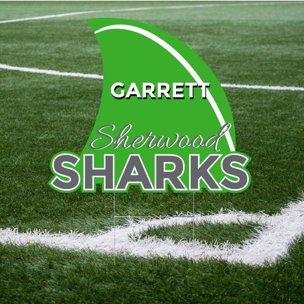 Sherwood Sharks Shark Fin Yard Sign - School Spirit Place
