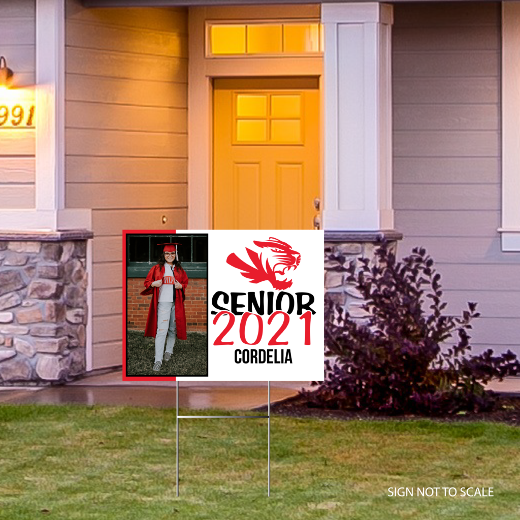 Rectangle Frame Senior Celebration Yard Sign - School Spirit Place