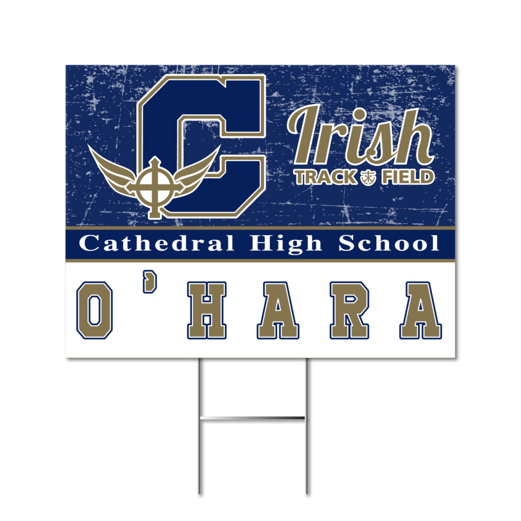 Cathedral Track & Field Yard Sign - School Spirit Place