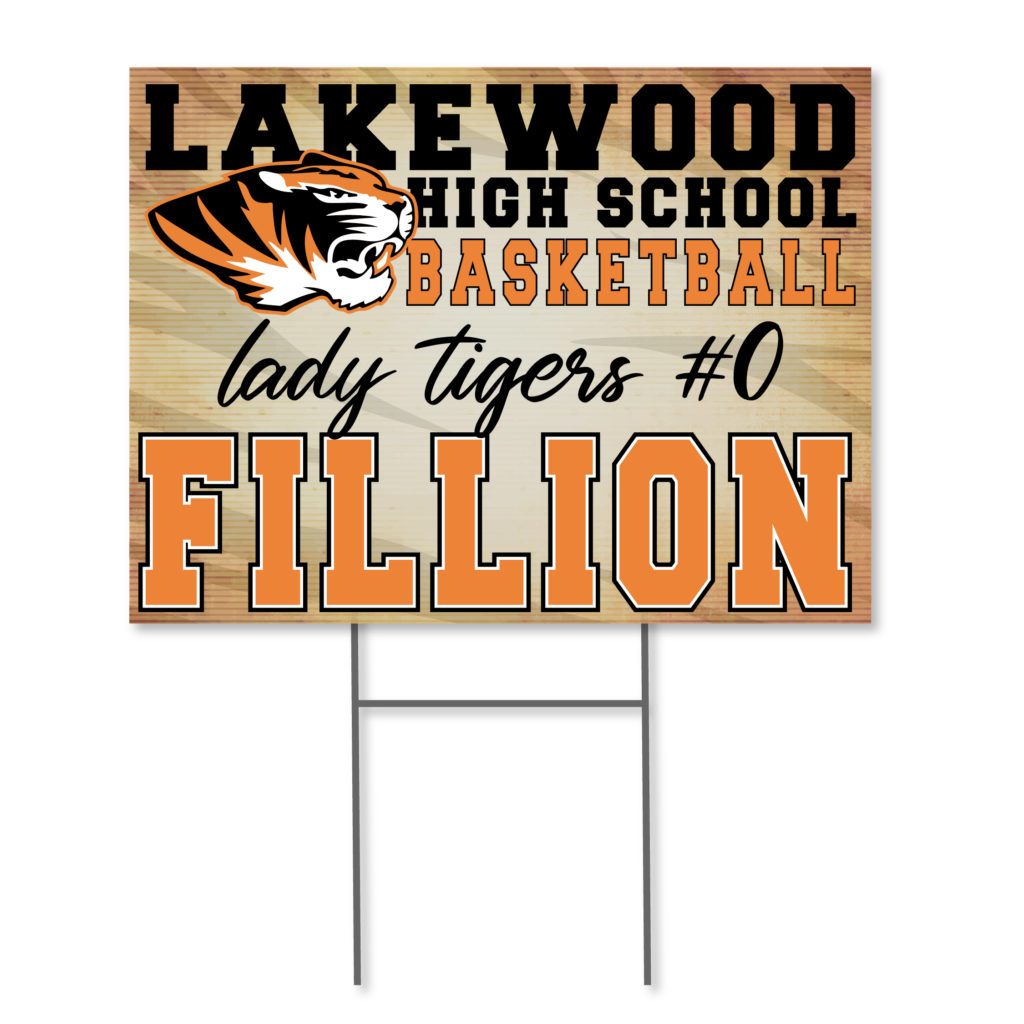 Lakewood Girls Basketball Yard Sign - School Spirit Place