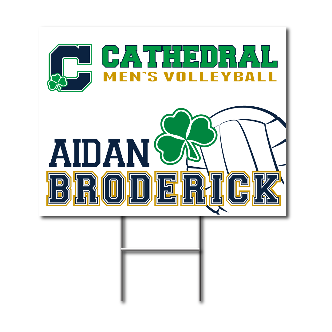 Cathedral Men’s Volleyball Yard Sign – School Spirit Place