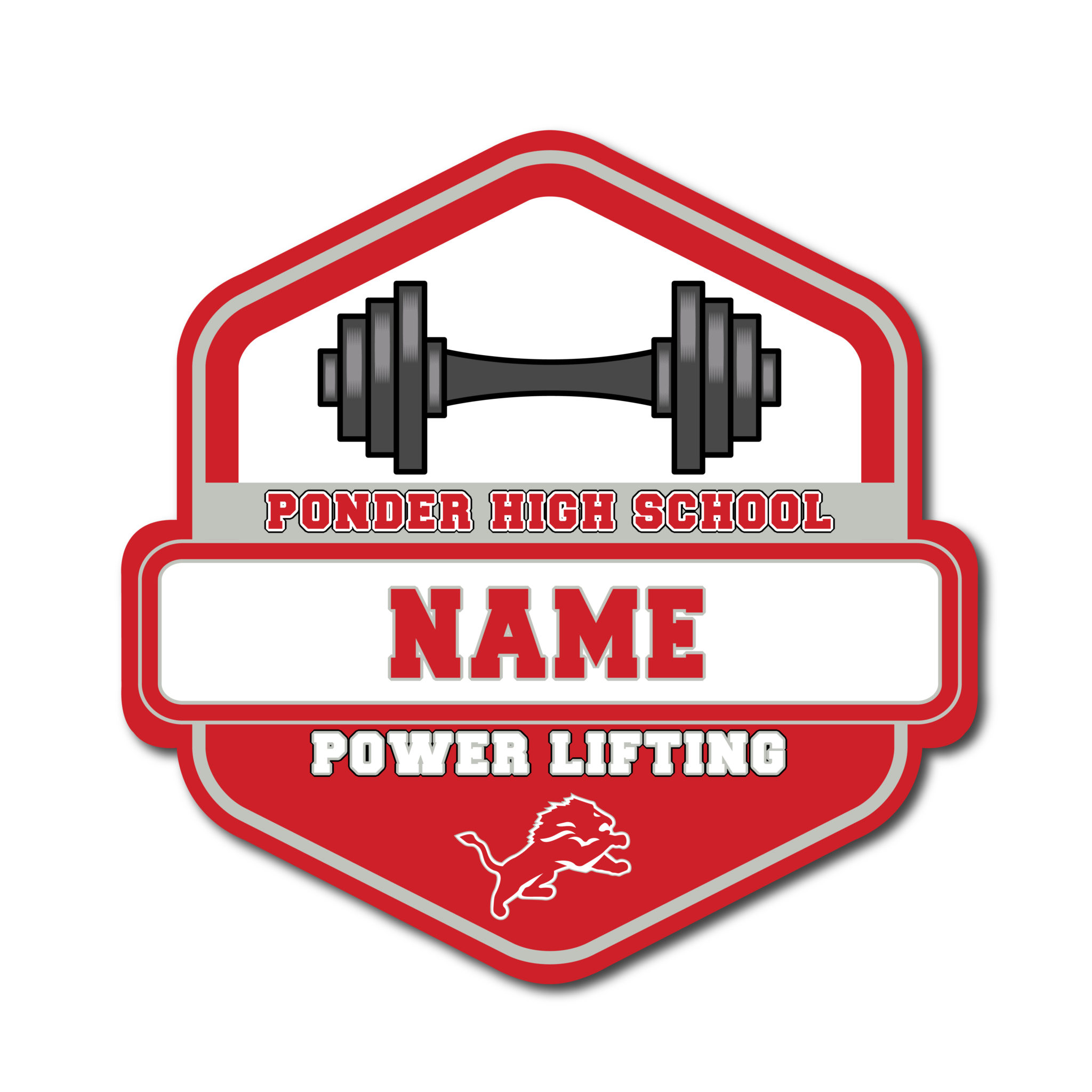Ponder High School Power Lifting Decal - School Spirit Place