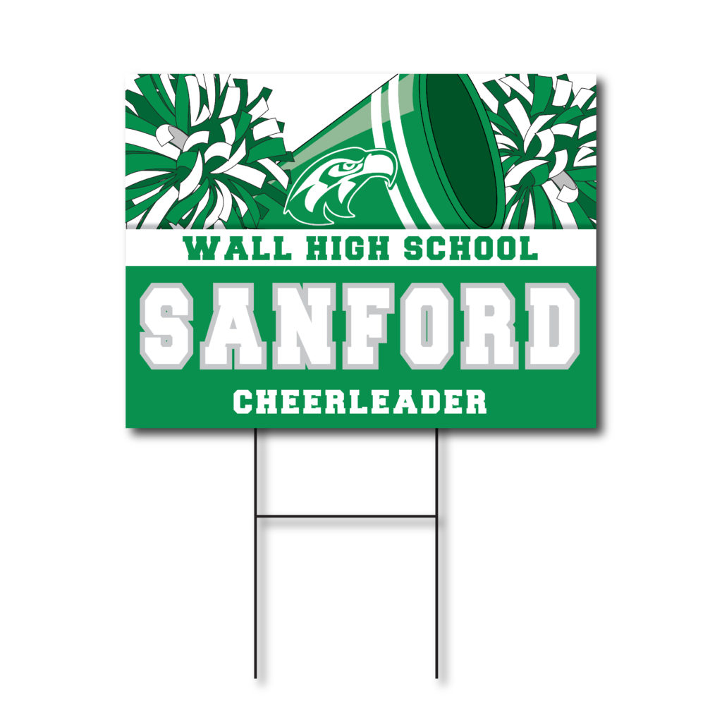Wall High School Cheer Yard Sign - School Spirit Place