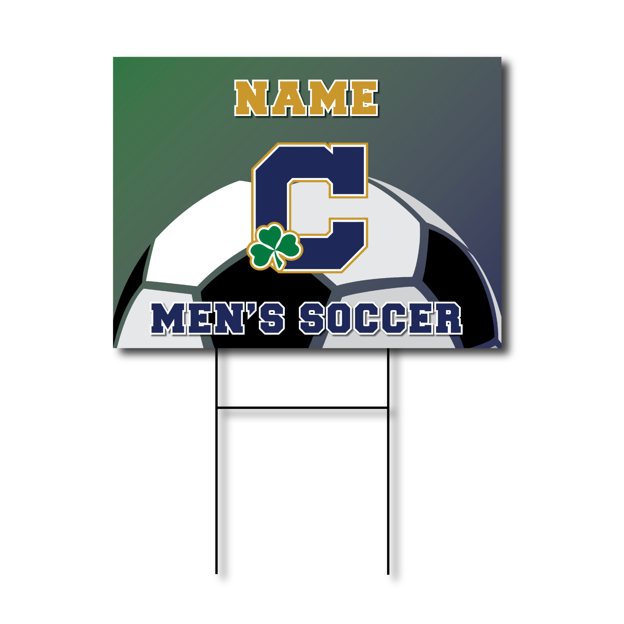 Cathedral Mens Soccer Rectangle Yard Sign - School Spirit Place