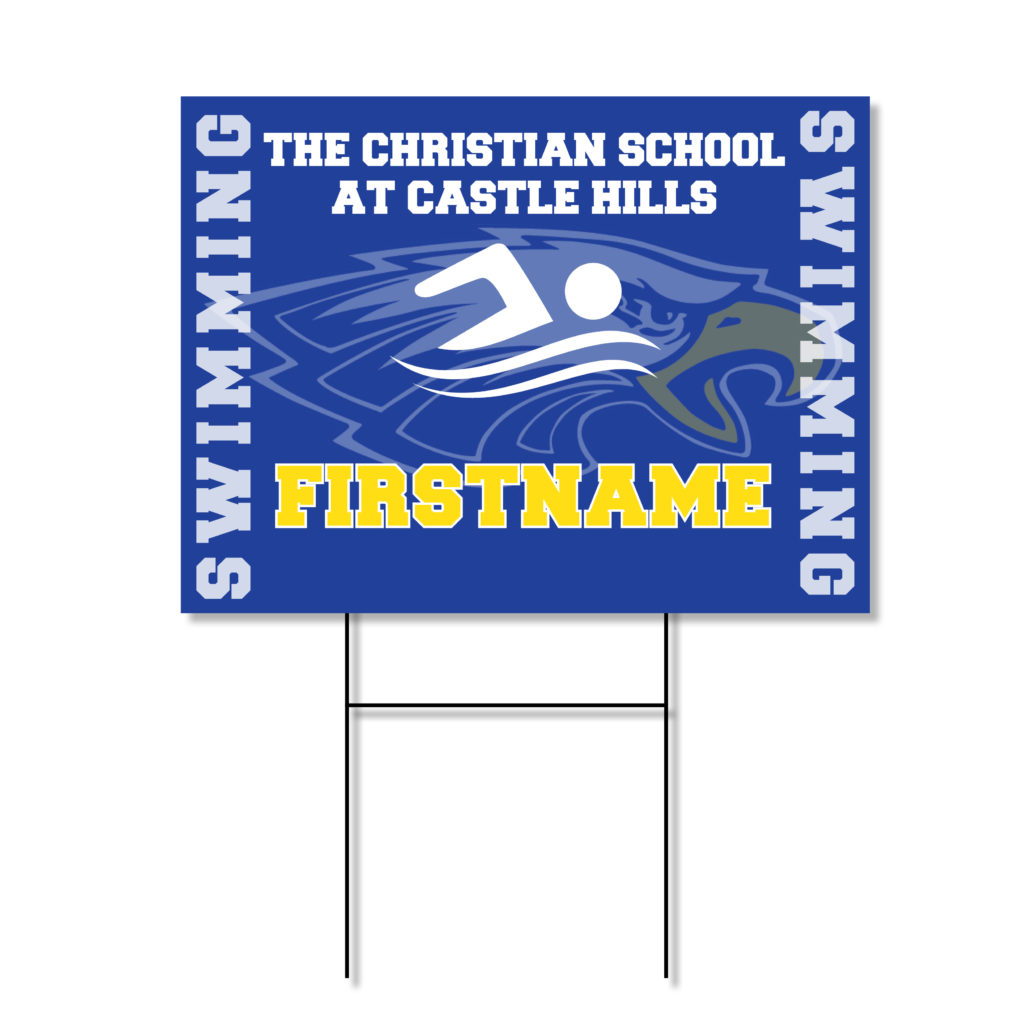 Christian School Castle Hills Swim Yard Sign - School Spirit Place
