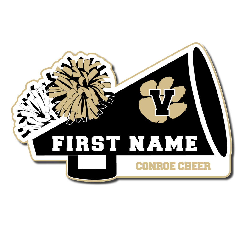Conroe Cheer Decal - Black: Varsity - School Spirit Place