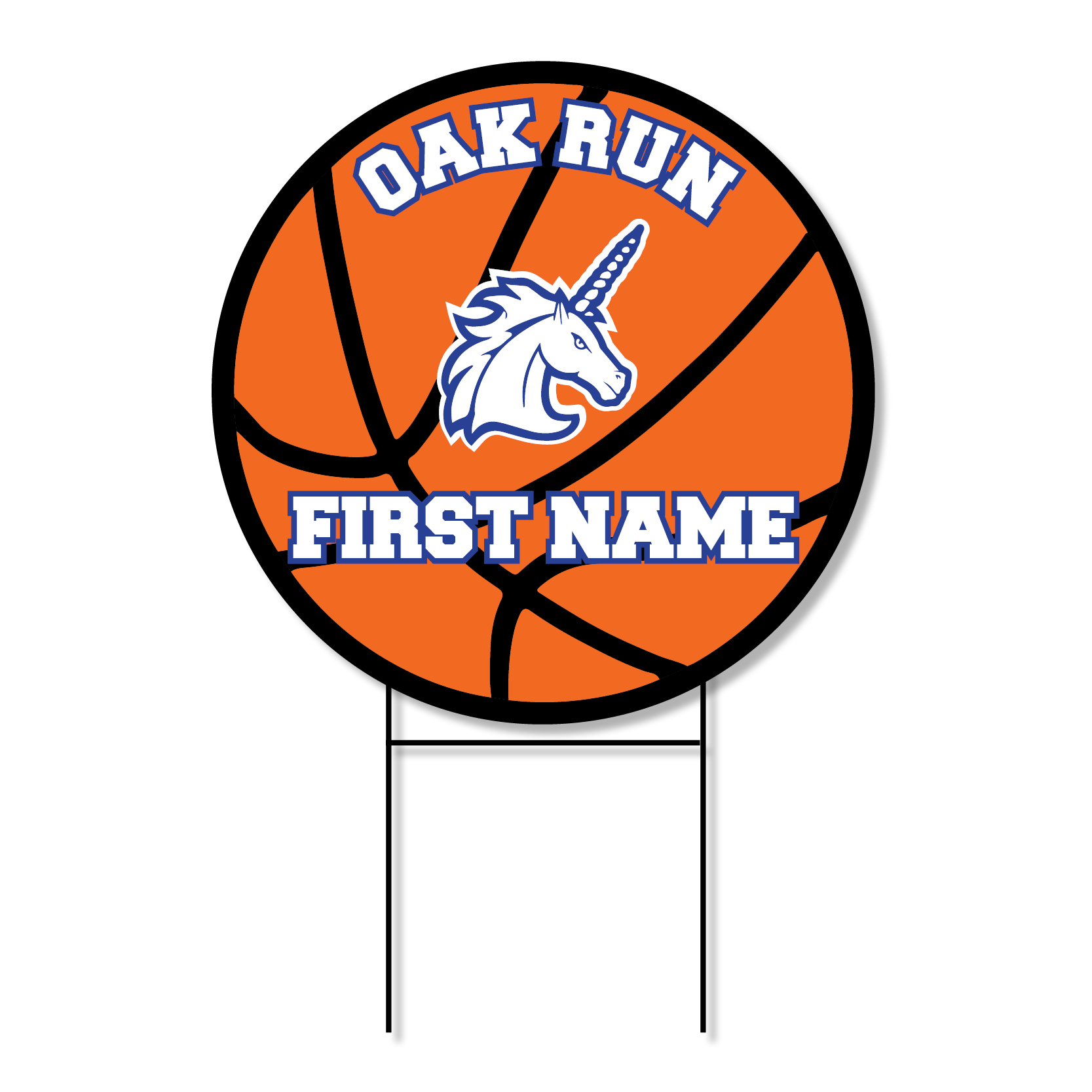 Oak Run Basketball Yard Sign – School Spirit Place